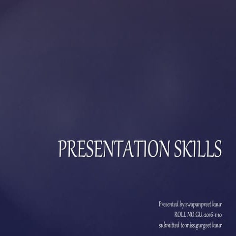 Presentation skills | PPTX