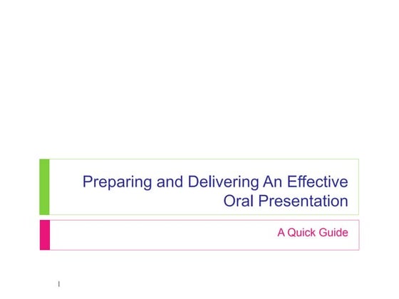 Effective Oral Presentation | PPT