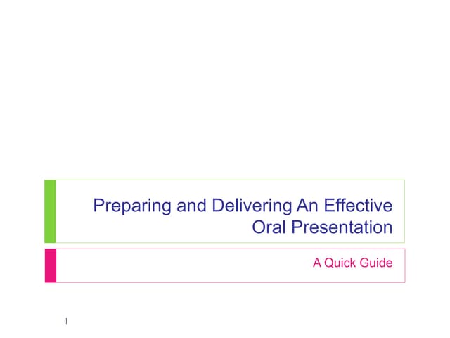 Effective Oral Presentation | PPT