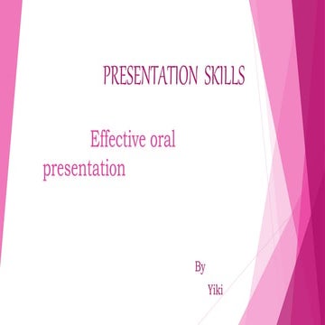 PRESENTATION SKILLS - Oral Presentation | PPT