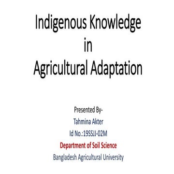 Presentation slide of indigenous knowledge in agricultural adaptation | PPT