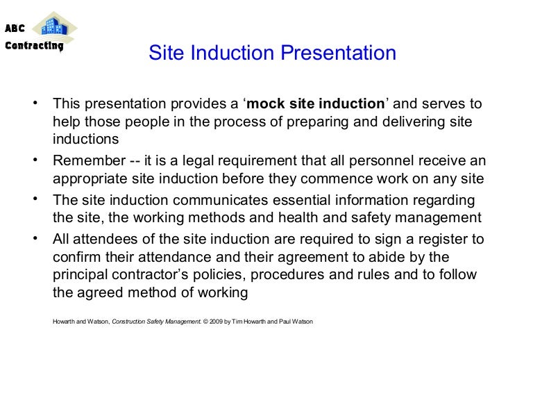 EHS induction Presentation slides