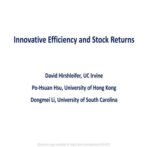 Innovative efficiency and stock returns | PDF