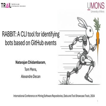 RABBIT: A CLI tool for identifying bots based on their GitHub events. | PPT