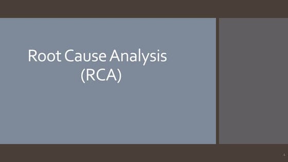 Root cause analysis training | PPT