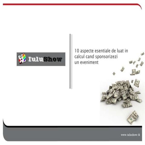 Beneficiile unei sponsorizari | PPT