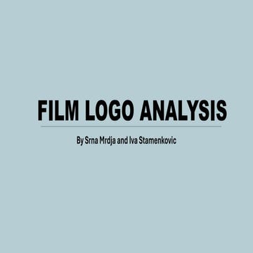 Movie Film Logo Analysis Media AS Levels | PDF