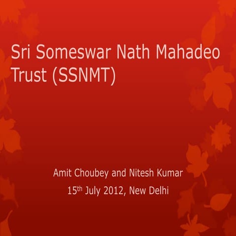 Presentation ssnm trust Sanmat | PPTX