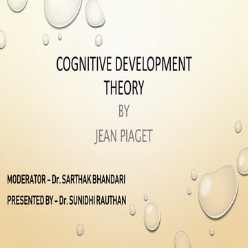 COGNITIVE DEVELOPMENT THEORY BY JEAN PIAGET | PPTX