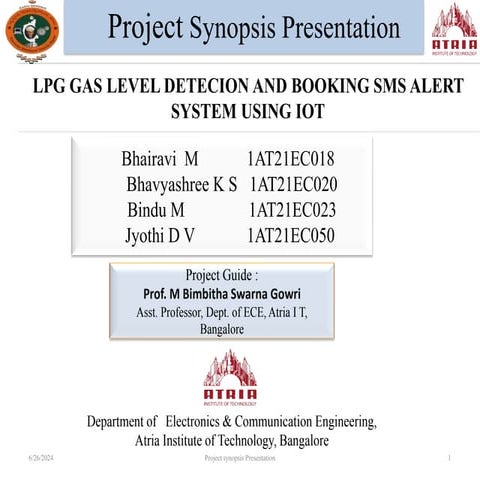 PRESENTATION_SYNOPSIS team.pdf and lpg gas level detection | PDF