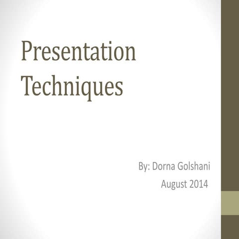 Presentation techniques | PPT