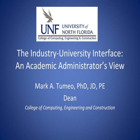 The Industry-University Interface: An Academic Administrator’s View ...