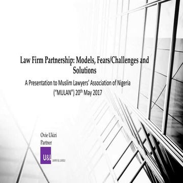 Law Firm Partnership: Models, Fears/Challenges and Solutions | PPTX