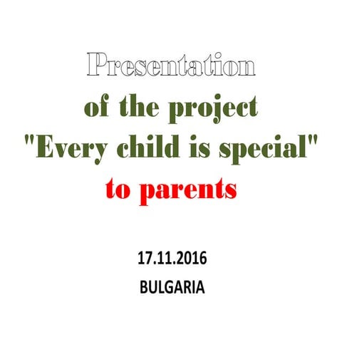 Presentation to parents | PDF | Special Needs Kids | Parenting