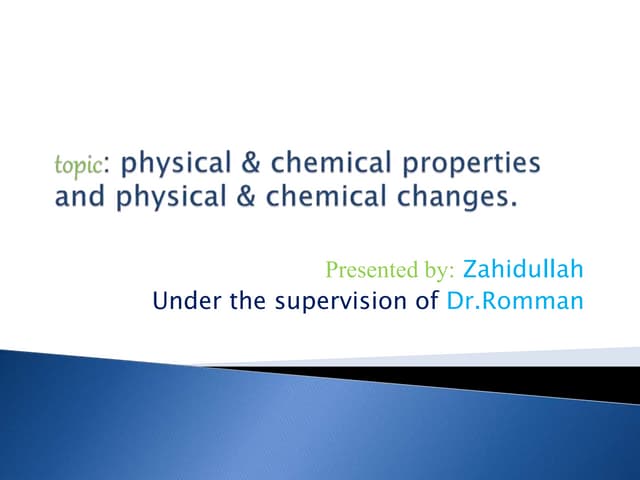 Physical and chemical change | PPTX