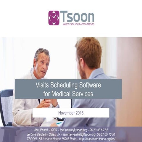 TSOON: Visits Scheduling Software for Medical Services | PPTX