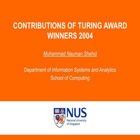 Turing Award Winners 2004 | PPTX
