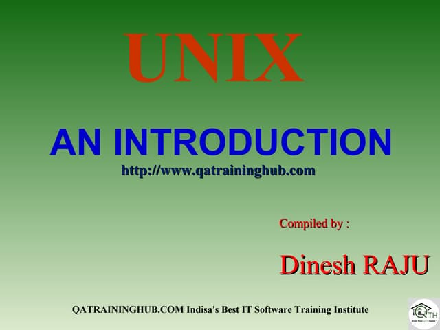 Unix Tutorial And Overview Ppt