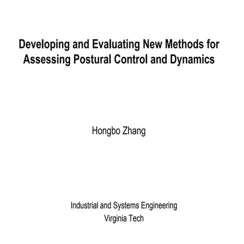 Postural control and Dynamics Presentation | PPTX