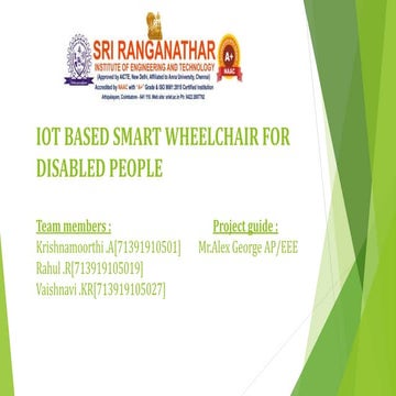 Iot Based Smart Wheelchair For Disabled Peoples Ppt