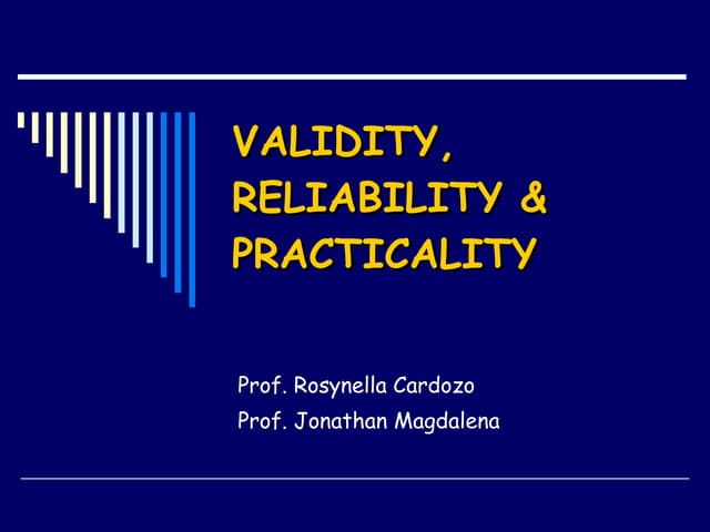 Validity and Reliability | PPT
