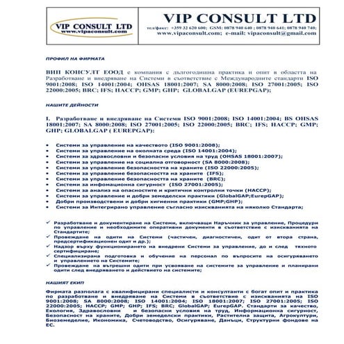 Presentation VIP CONSULT LTD 12.4 | PDF