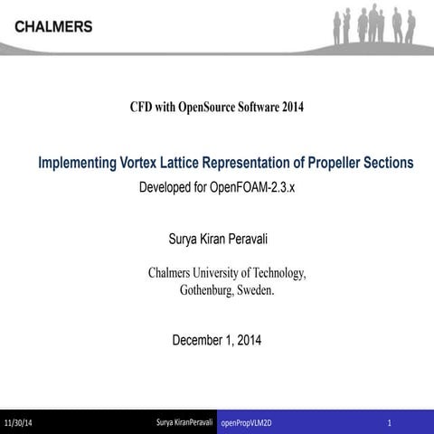 Vortex Lattice Implementation Of Propeller Sections For Openfoam 2 3x