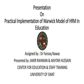Presentation: practical implementation of Warwick model in education | PPTX