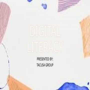 Presentation of digital literacy class . | PPTX