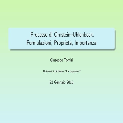 Processo di Ornstein Uhlenbeck | PDF