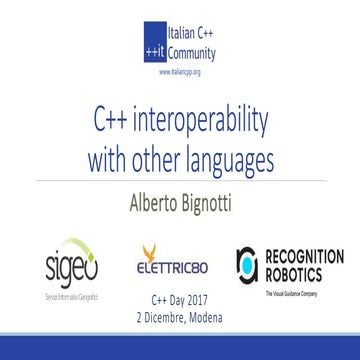 C++ interoperability with other languages | PPT