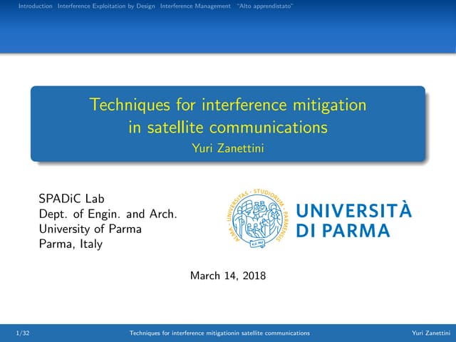 Techniques For Interference Mitigation In Satellite Communications Pdf