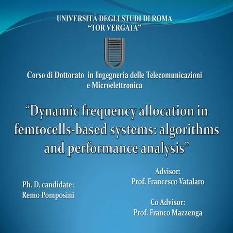 Dynamic Frequency Allocation In Femtocells Based Systems Algorithms And Performance Analysis