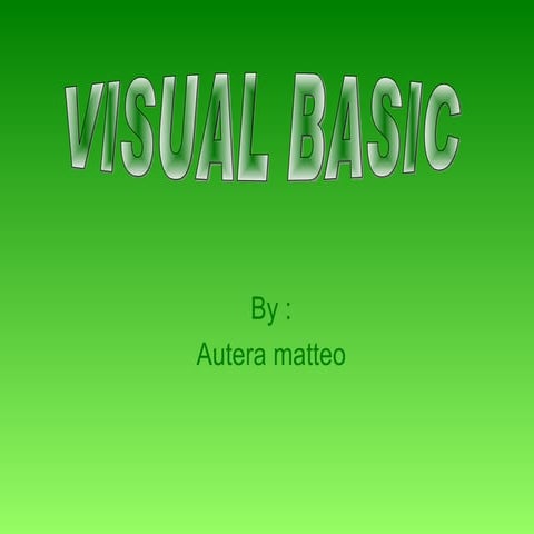 Presentazione Visual Basic | PPT
