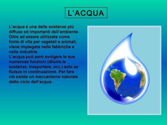 L'acqua come risorsa | PPT