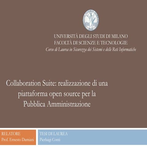 Collaboration Suite: realizzazione di una piattaforma open source per la Pubblica ...