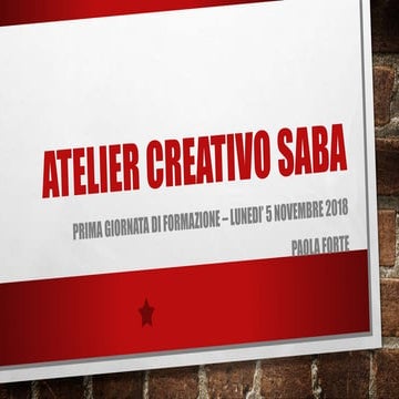 Presentazione atelier creativo saba 5.11