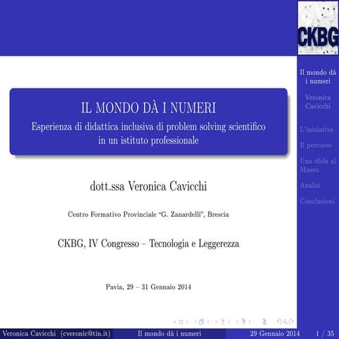 Presentazione ckbg, esperienza di didattica inclusiva in un istituto ...
