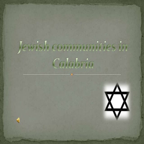 Jewish community in Calabria | PPTX