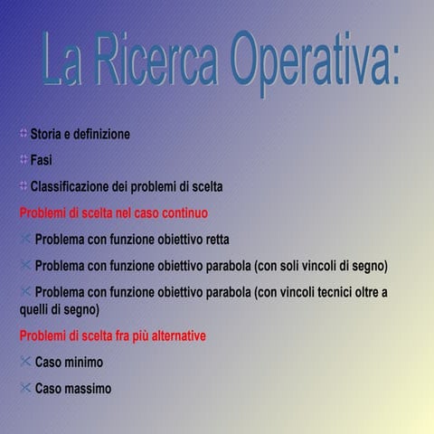 Problemi di scelta nel caso continuo | PPT