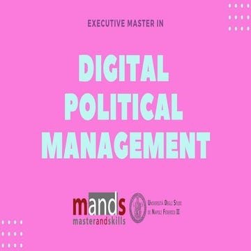 Presentazione Master Digital Political Management | PPT