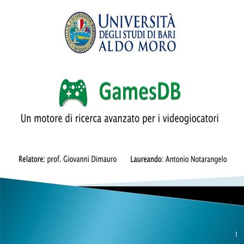 GamesDB: motore di ricerca per videogiochi | PDF | Databases | Computer ...