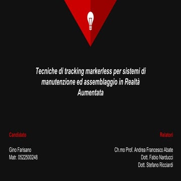 Markerless Tracking Techniques For Systems Maintenance And Assembly In Augmented Reality Ppt