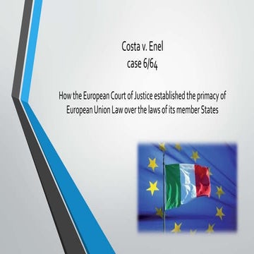 Judgment Enel v. Costa - case 6/64 | PPTX