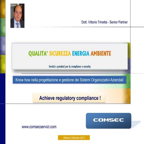 Presentazione istituzionale COMSEC | PDF