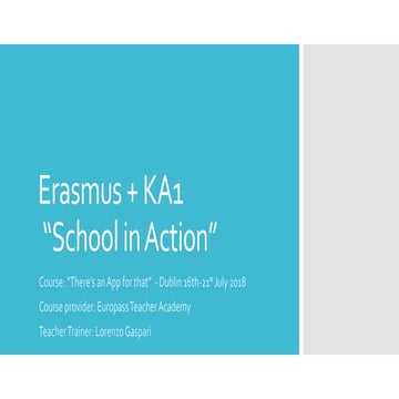 Erasmus KA1 "School in Action" | PPT
