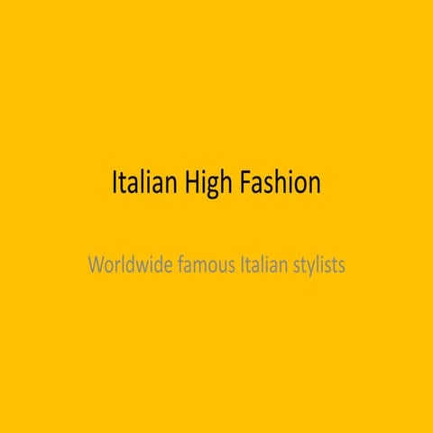 Italian Fashion | PPTX