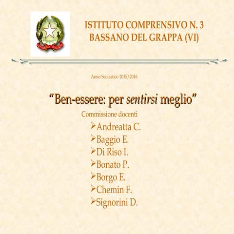 Presentazione progetto ben essere | PPT