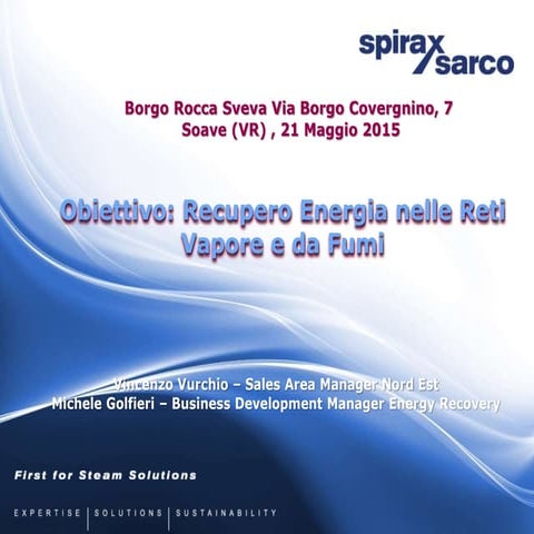 Recupero Energia - Le soluzioni ad elevato rendimento di Spirax Sarco | PPSX