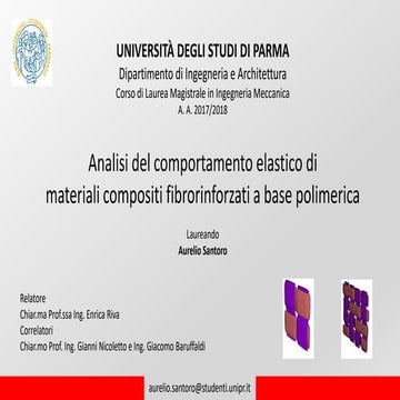 Analisi del comportamento elastico di materiali compositi fibrorinforzati a base polimerica | PPT